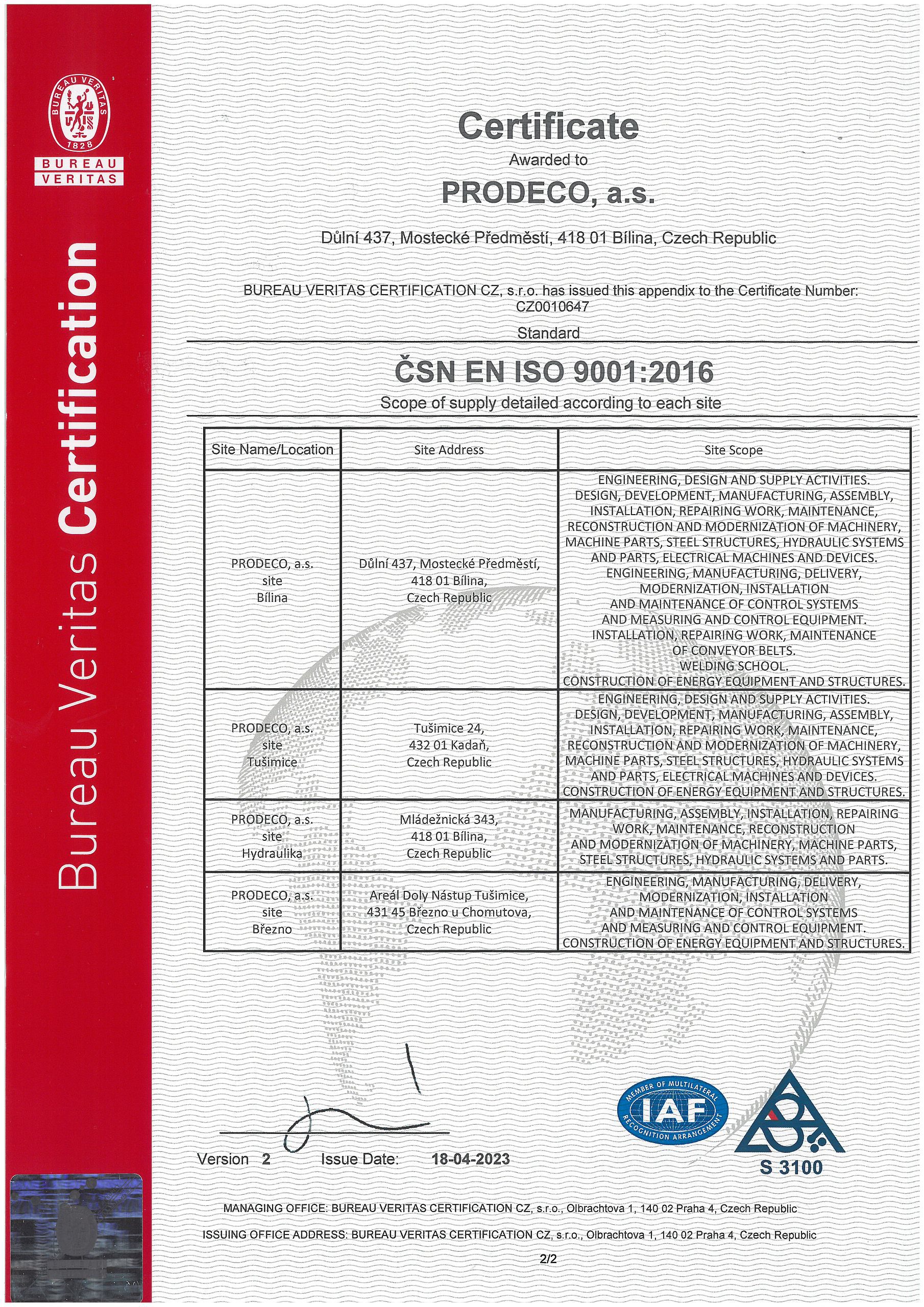 PRODECO a.s.